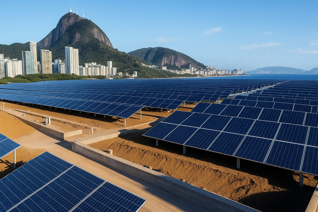Usina solar transforma antigo aterro sanitário em polo de energia limpa no Rio de Janeiro